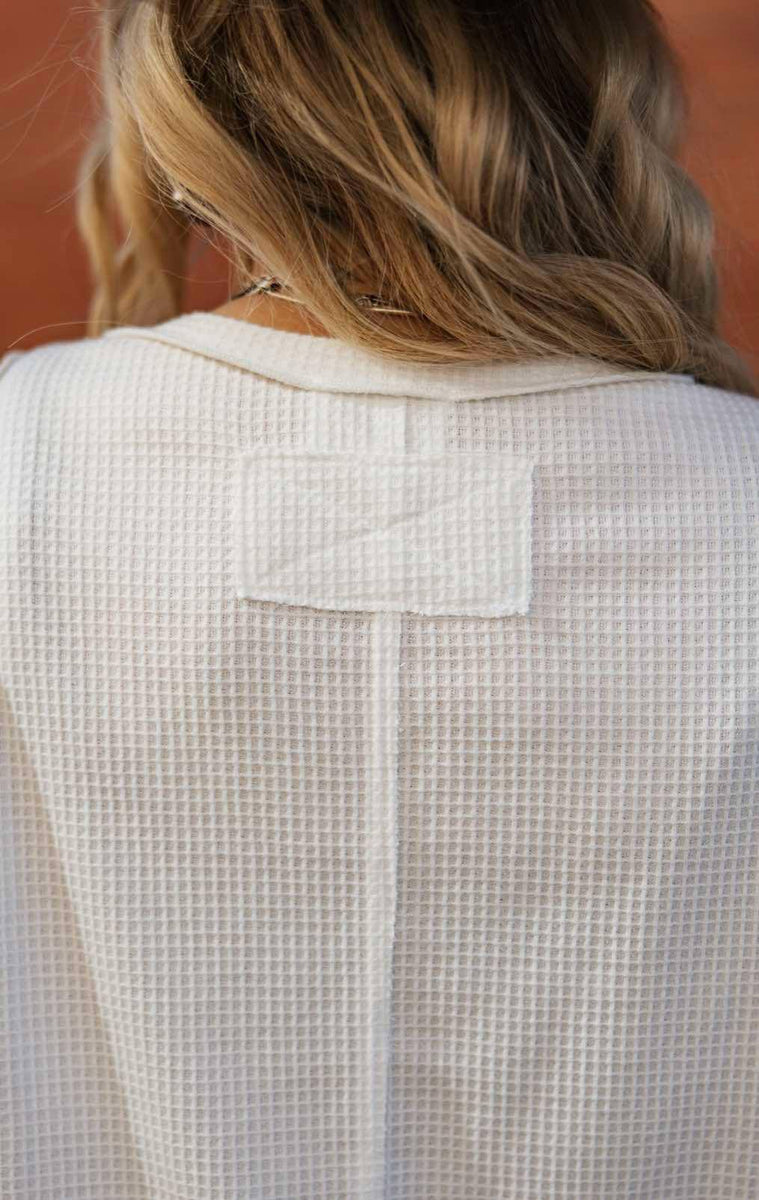 High Noon Waffle Tank- Ivory – Sunkissed Daisy Boutique